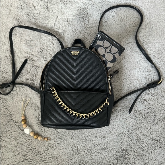 Victoria's Secret | Bags | Victorias Secret Black Mini Backpack With ...